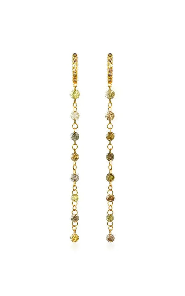 KHEPRI Fancy Color Drill Linear Earrings Large Diamond - Multi