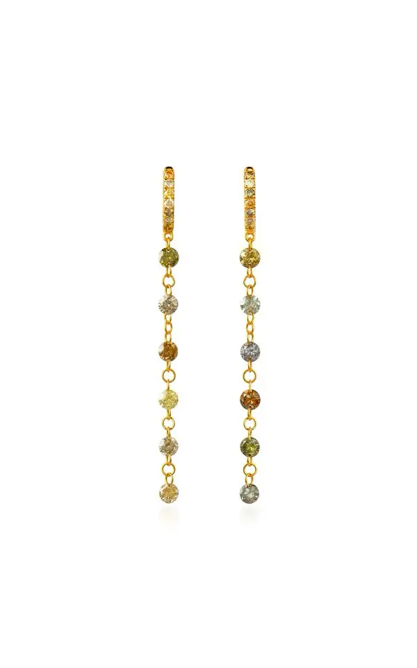 KHEPRI Fancy Color Drill Linear Earrings Petite Diamond - Multi
