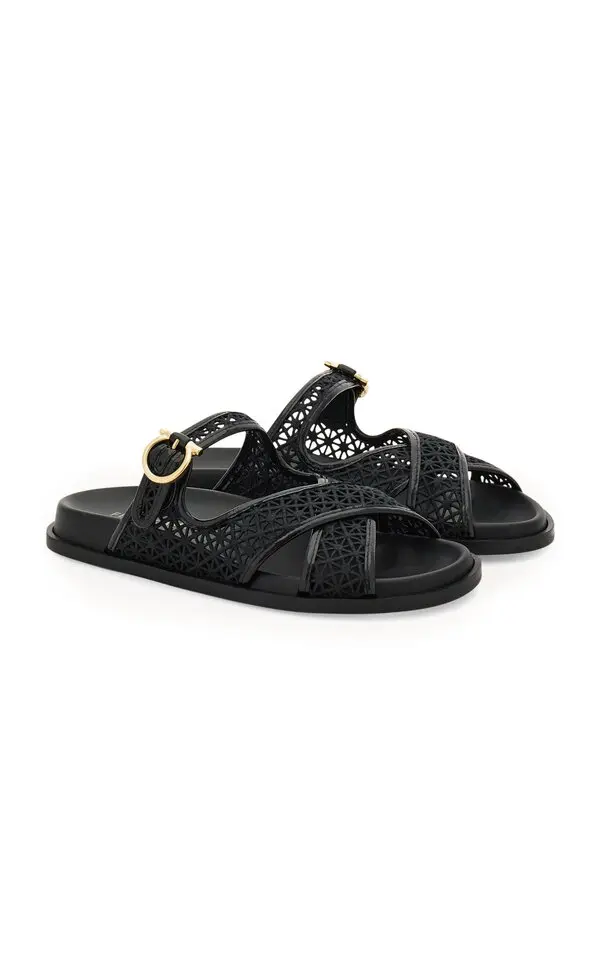 FERRAGAMO Cosmy Lace Sandals With Gancini Buckle