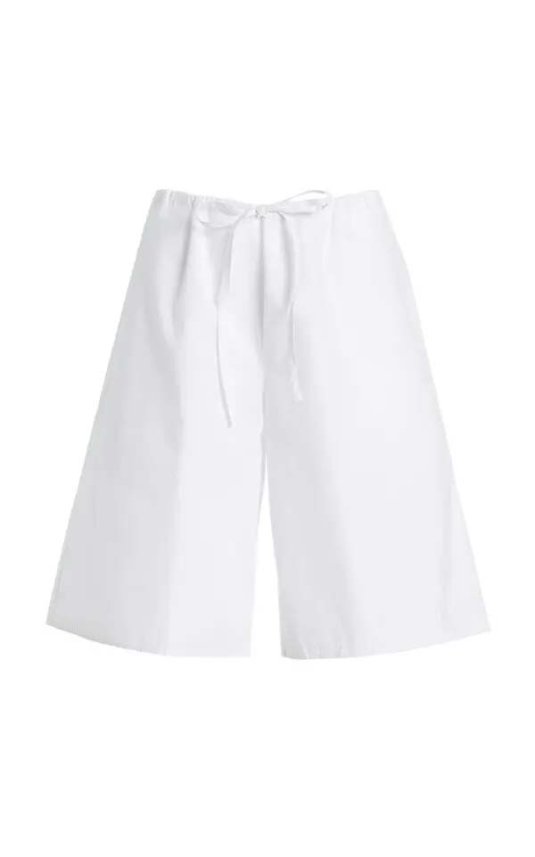 FLORE FLORE Josephine Cotton Bermuda Shorts - White