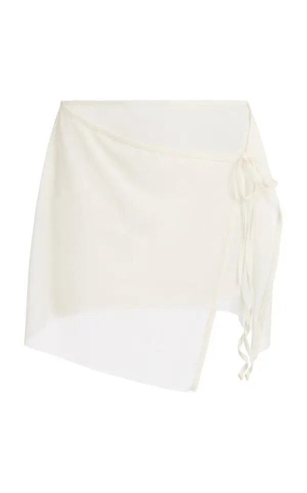 Bond Eye Maeve Layered Mesh Mini Wrap Skirt - White