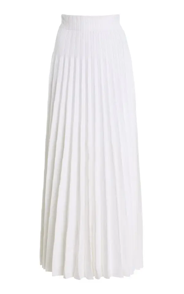 Balmain High-rise Compact-knit Glittered Skirt