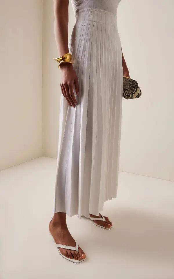 Balmain High-rise Compact-knit Glittered Skirt