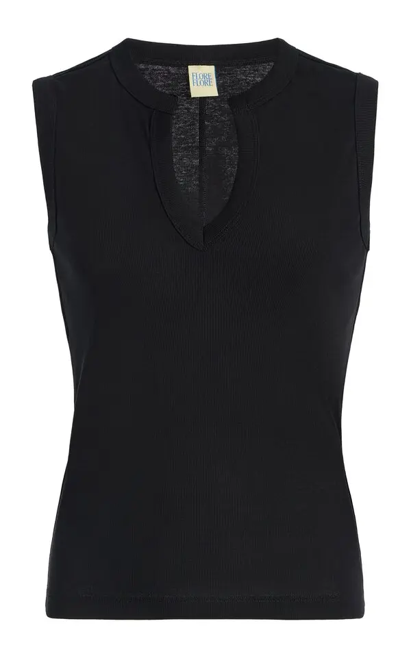 FLORE FLORE Iman Cotton Tank Top - Black