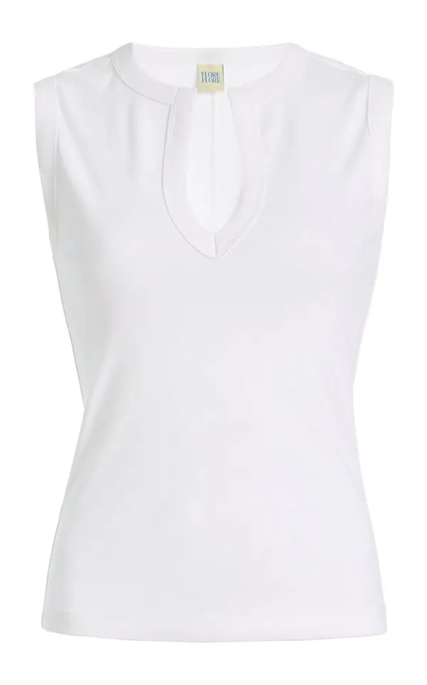 FLORE FLORE Iman Cotton Tank Top - White