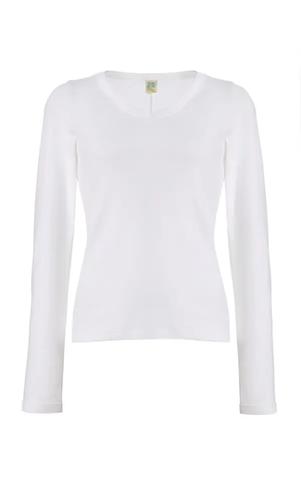 FLORE FLORE Jill Long-sleeved Cotton Top - White