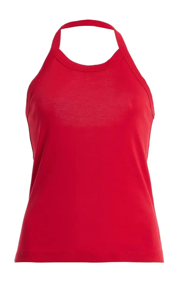 FLORE FLORE Angie Cotton Halterneck Tank Top - Red