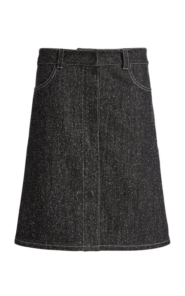 COURREGES Denim Tweed Pencil Skirt