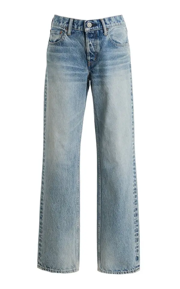 Moussy Vintage Albany Rigid Low-rise Straight-leg Jeans - Light Wash