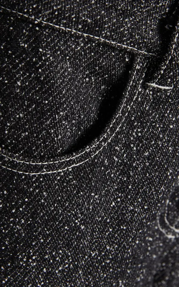 COURREGES Snap Denim Tweed Straight-leg Jeans