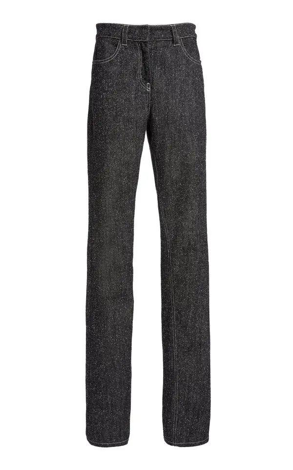 COURREGES Snap Denim Tweed Straight-leg Jeans