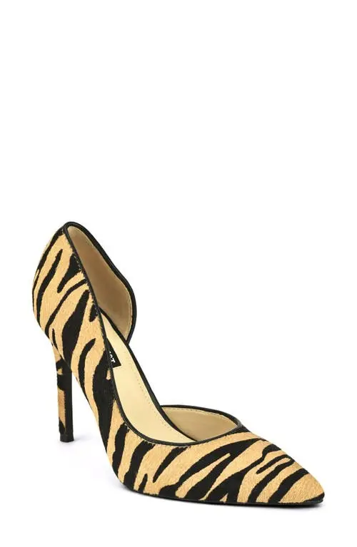 Nine West Folowe Genuine Calf Hair D'orsay Pump - Medium Brown/black