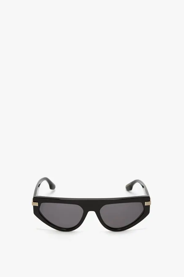Victoria Beckham Visor Hinge-detail Sunglasses - Black