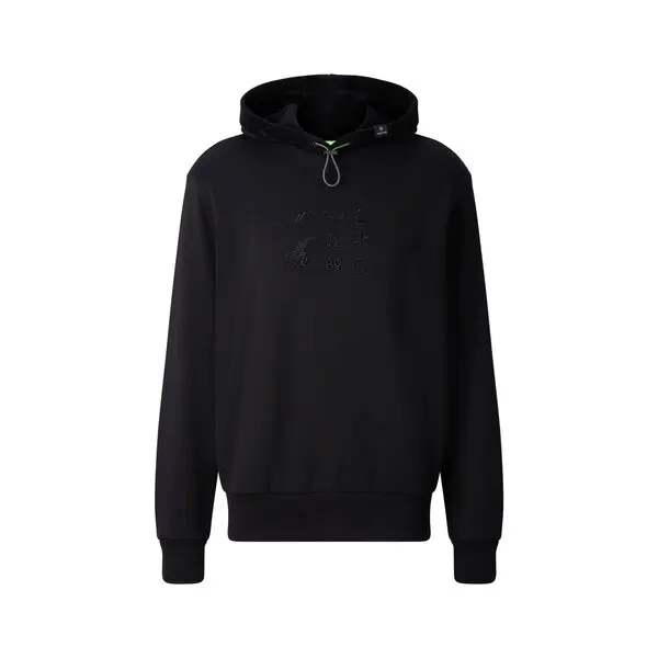 Bogner Kristan Cotton Hoodie With Velour Accents - Black