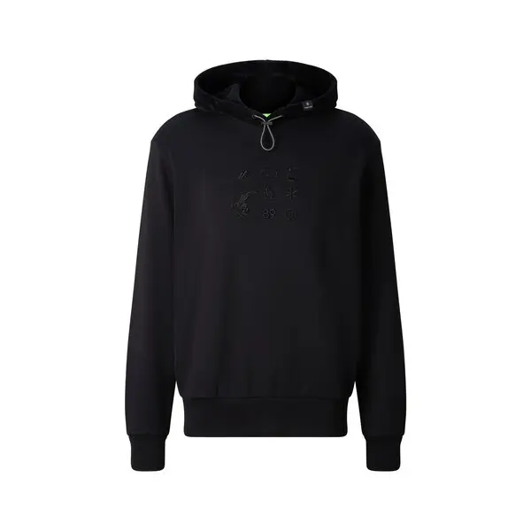 Bogner Kristan Cotton Hoodie With Velour Accents - Black