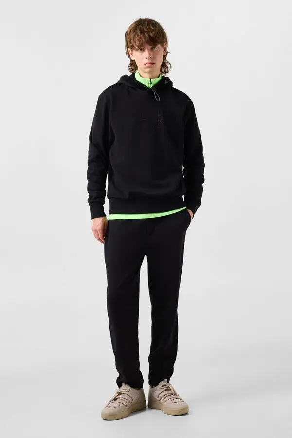 Bogner Kristan Cotton Hoodie With Velour Accents - Black