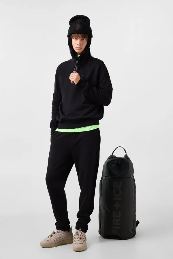Bogner Kristan Cotton Hoodie With Velour Accents - Black