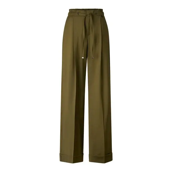 Bogner Elfy Virgin Wool Pleated Pants - Olive