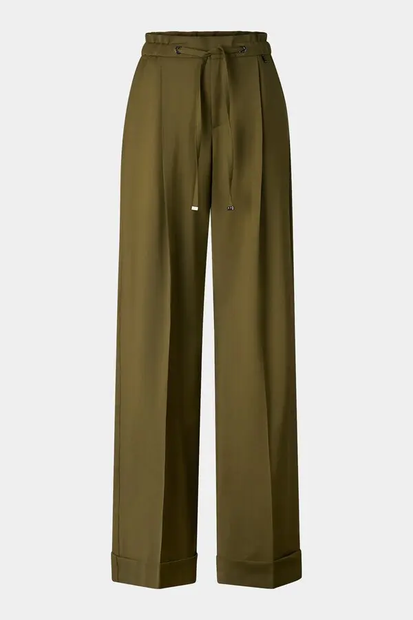 Bogner Elfy Virgin Wool Pleated Pants - Olive