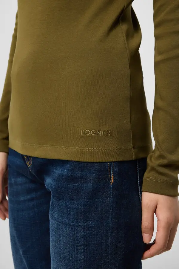 Bogner Nikini Cotton Long-sleeve Shirt - Olive