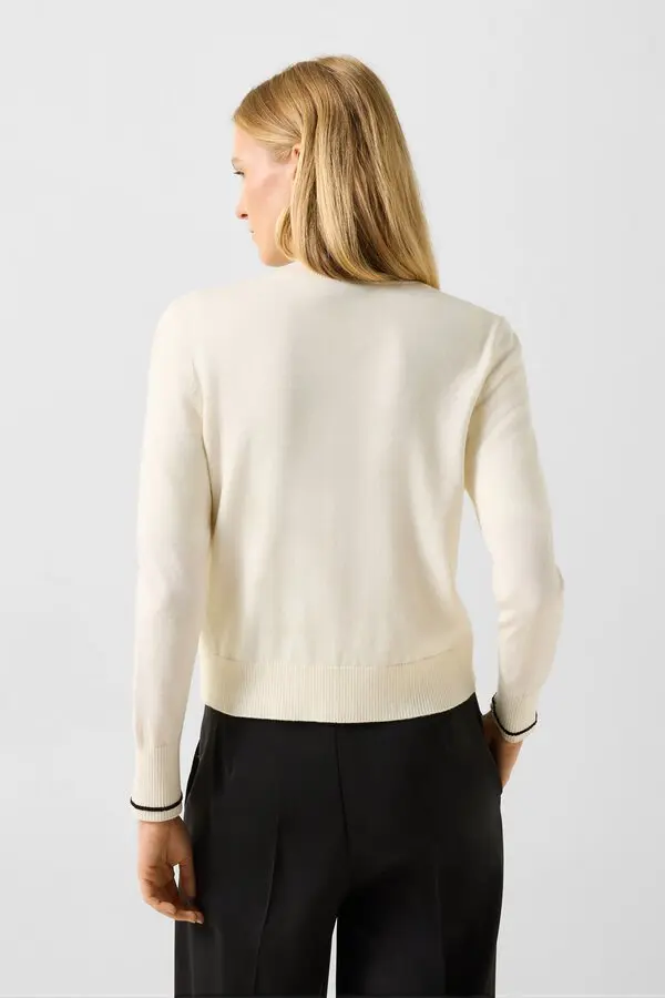 Bogner Azou Virgin Wool And Silk Knit Jacket With Contrasting Cuffs