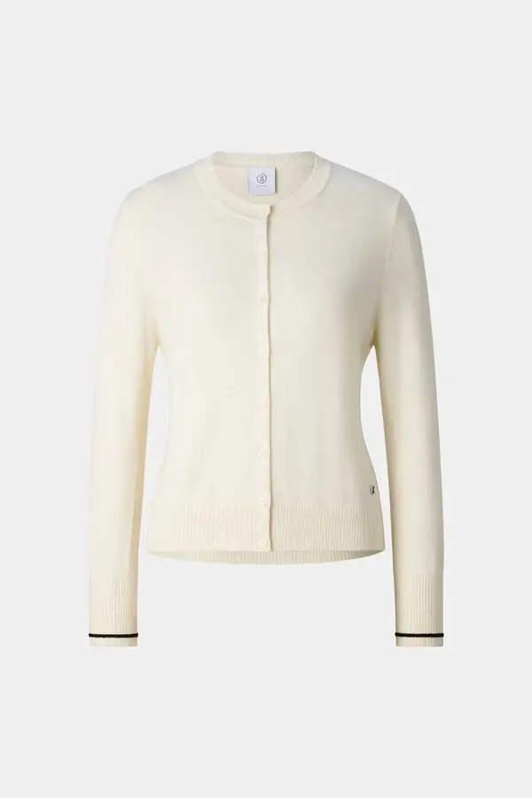 Bogner Azou Virgin Wool And Silk Knit Jacket With Contrasting Cuffs