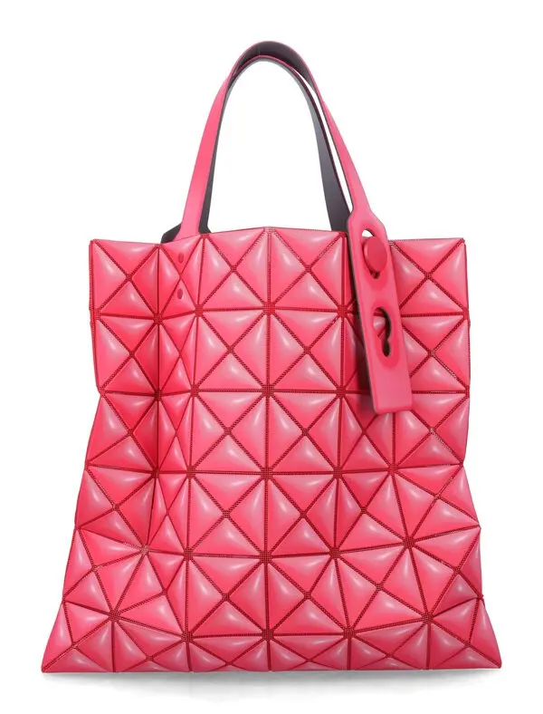 Issey Miyake Miniature Geometric Tote Handbag With Sculptural Triangular Design - Cherry Pink
