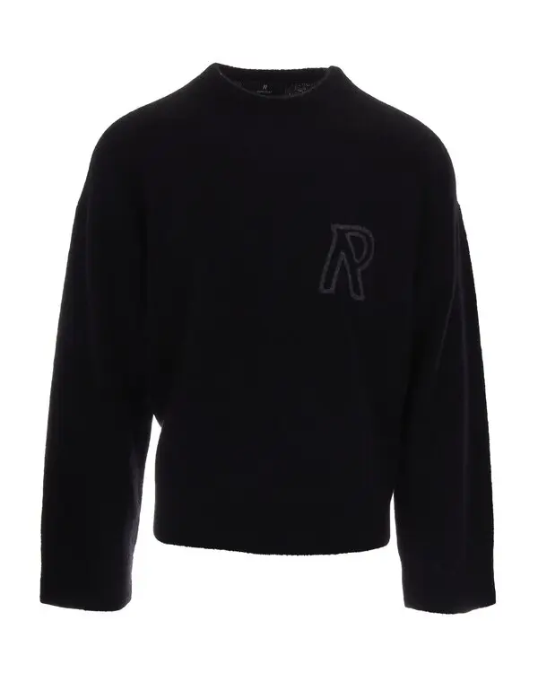 REPRESENT Oversized Logo Knit Sweater - Black