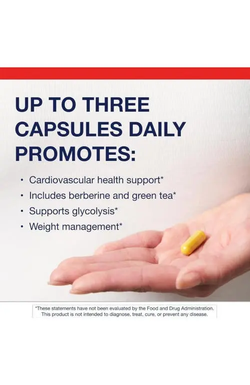 METAGENICS Berberine Gt Supplement 500 Mg Heart Health Support Capsules 60 Capsules