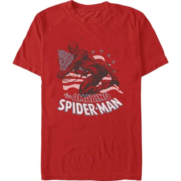 MARVEL: SPIDER-MAN Marvel Spider-man The Amazing American Spidey T Shirt - Red