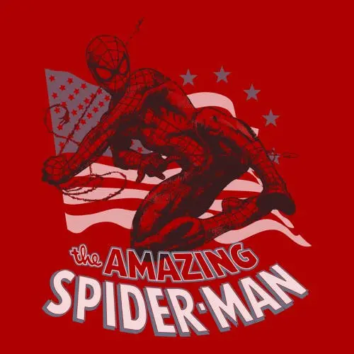 MARVEL: SPIDER-MAN Marvel Spider-man The Amazing American Spidey T Shirt - Red