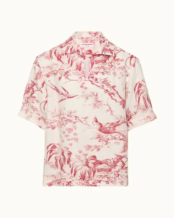 Orlebar Brown Relaxed Printed Linen Overhead Shirt