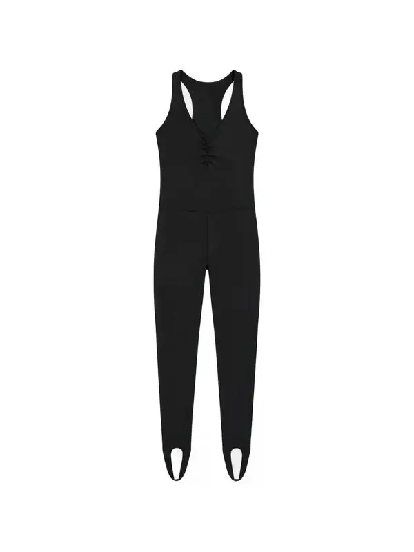 Splits59 Darci Airweight Ruched Stirrup Jumpsuit - Black