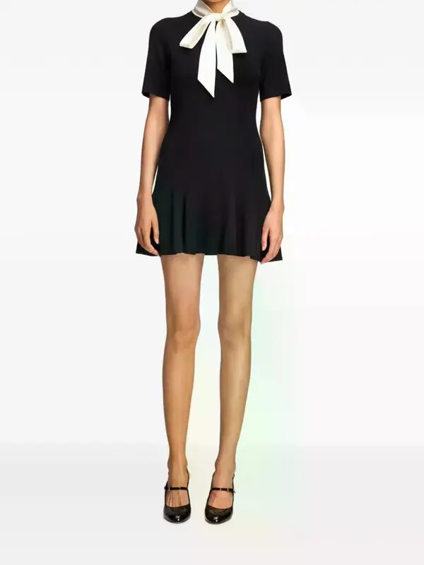 Cinq À Sept Janis Pussy-bow Mini Dress - Black