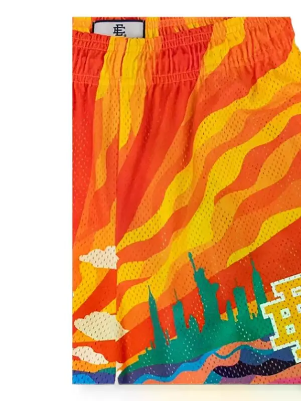ERIC EMANUEL Sunset-print Track Shorts - Yellow