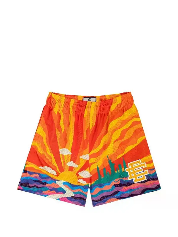 ERIC EMANUEL Sunset Print Track Shorts - Yellow