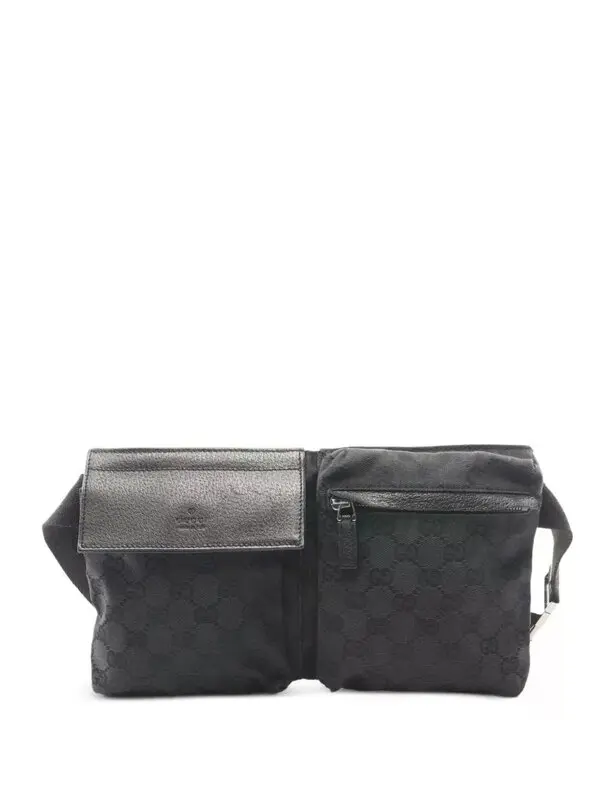 Gucci 2000s Gg Canvas Belt Bag - Black