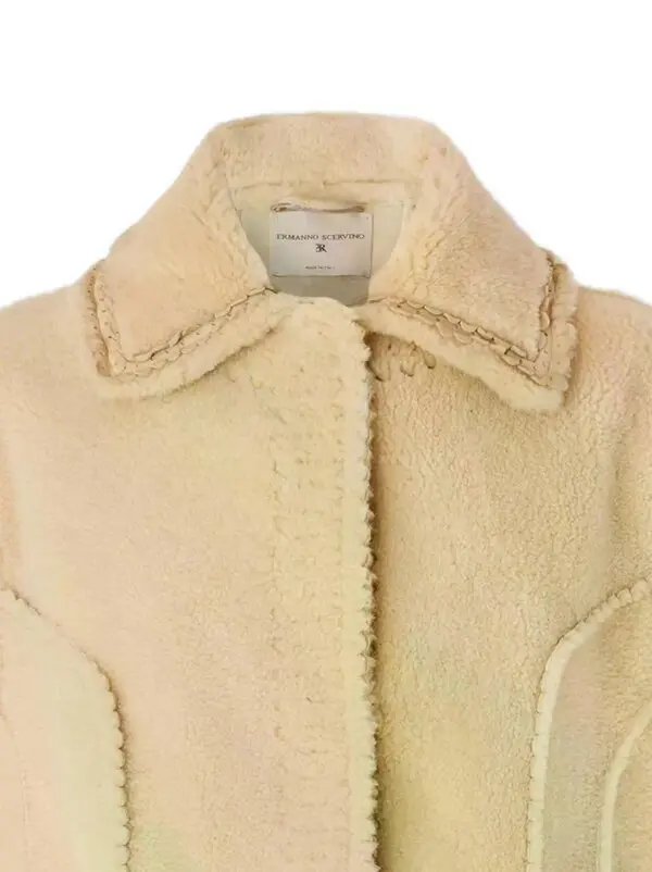 Ermanno Scervino Shearling Embroidered Coat