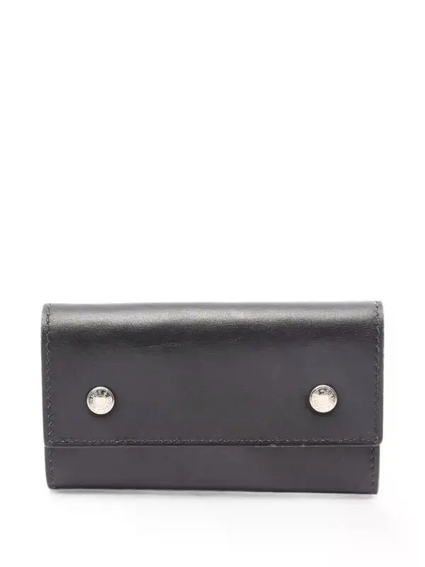 Hermès Calf Leather Key Case With Silver-tone Hardware - Black