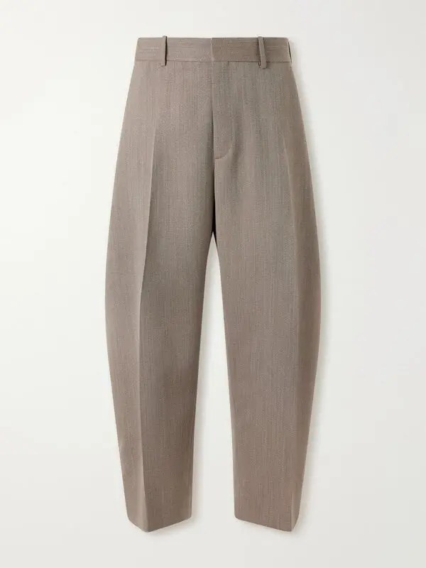 Studio Nicholson Beige Virgin Wool Tapered Trousers