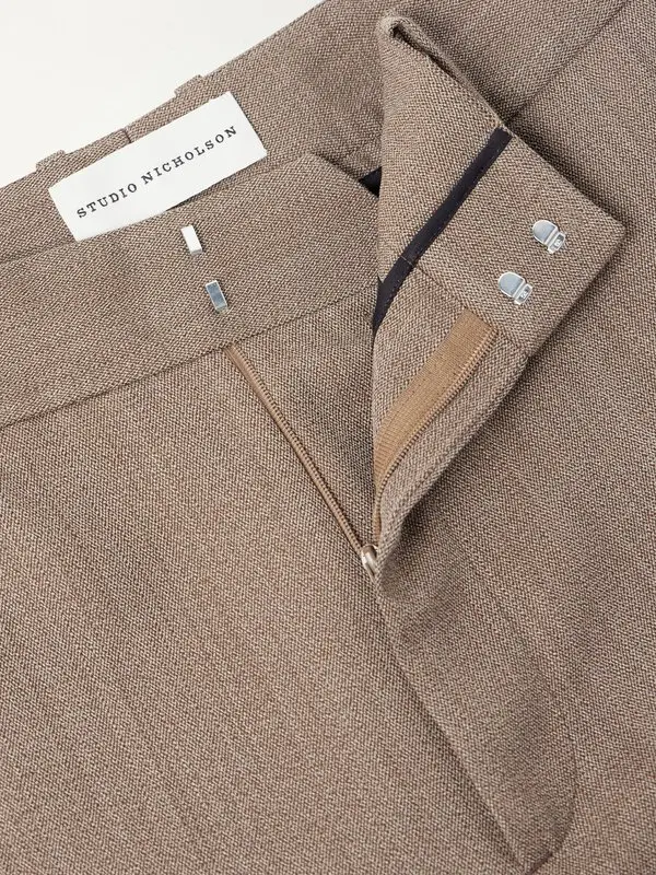 Studio Nicholson Beige Virgin Wool Tapered Trousers