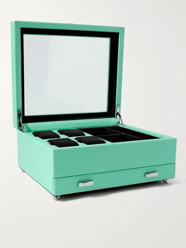 Wolf Porter Cross-grain Vegan Leather Watch And Jewellery Box