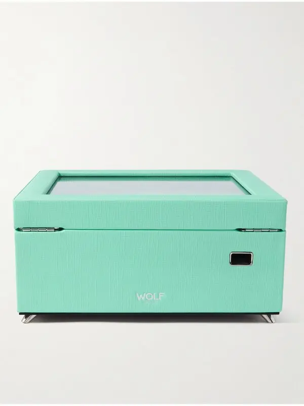 Wolf Porter Cross-grain Vegan Leather Watch And Jewellery Box
