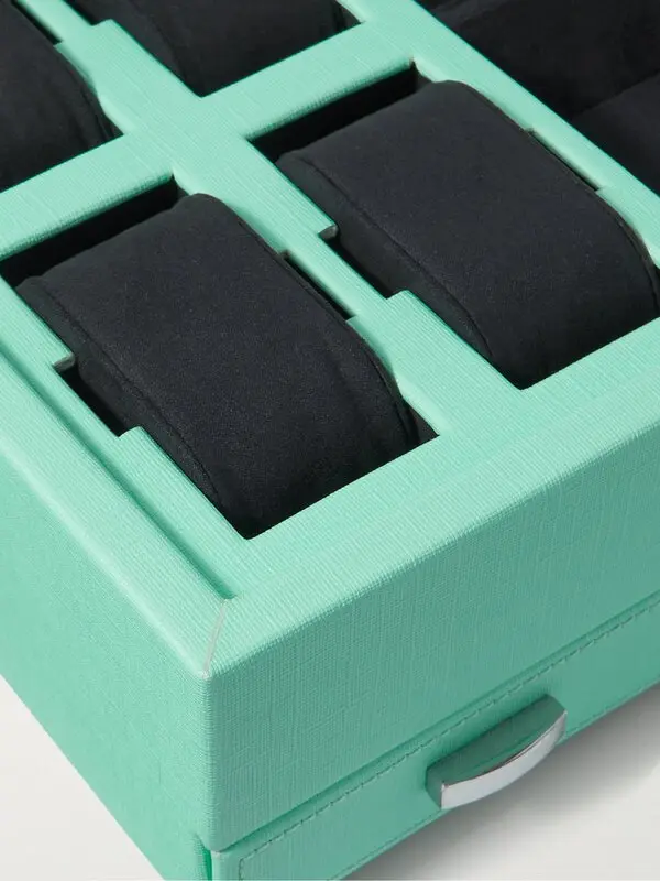 Wolf Porter Cross-grain Vegan Leather Watch And Jewellery Box