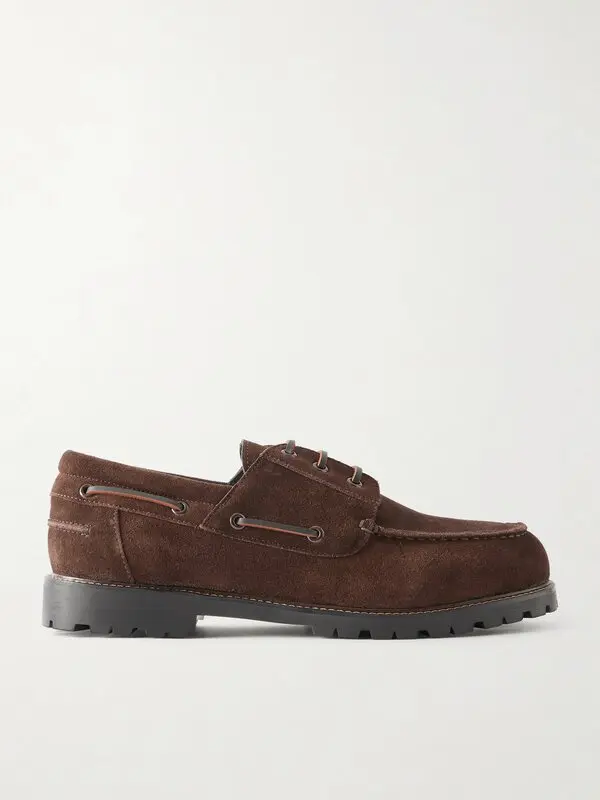 Studio Nicholson Suede Lace-up Boat Shoes