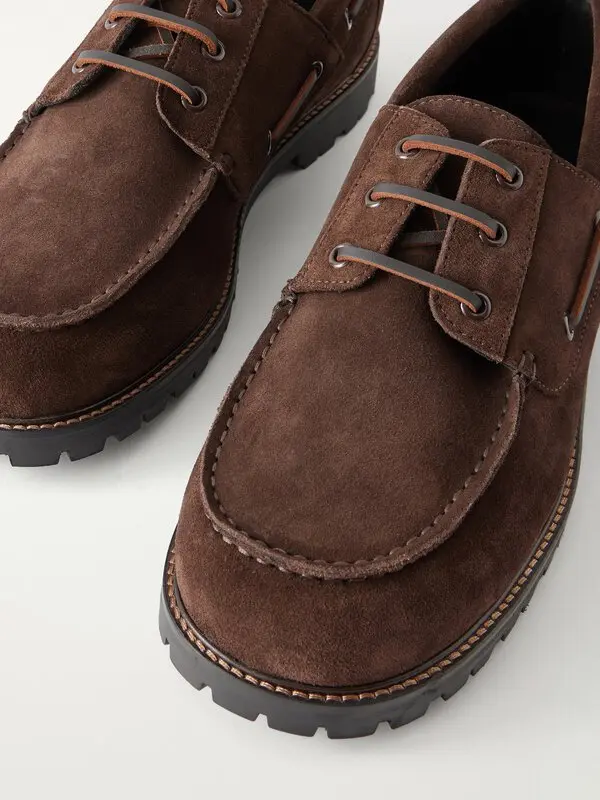 Studio Nicholson Suede Lace-up Boat Shoes