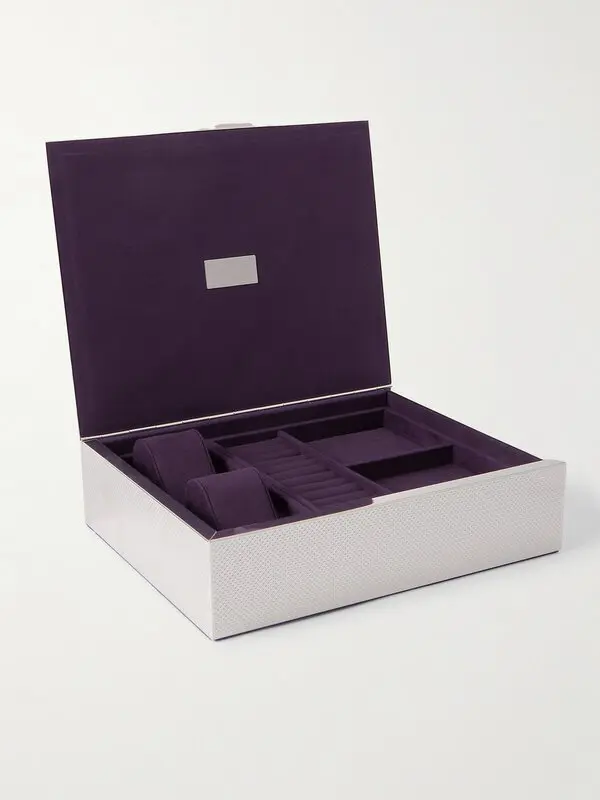 Wolf Silver-plated Watch And Jewellery Box - White