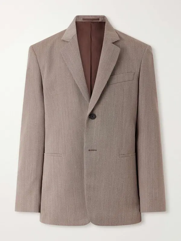 Studio Nicholson Roversi Oversized Wool Suit Jacket - Taupe