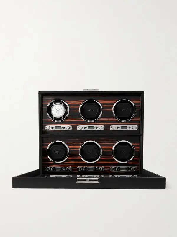 Wolf Roadster Full-grain Vegan Leather Six-piece Watch Winder