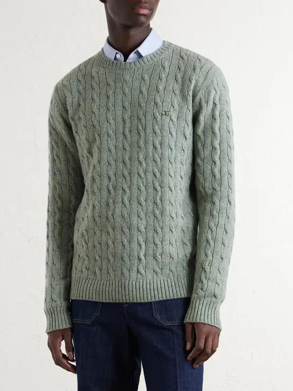 Valentino Garavani Vlogo Embellished Virgin Wool Sweater
